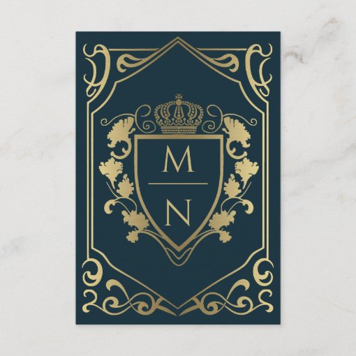 Royal Medieval Fantasy Monogram Details Enclosure Card | Zazzle