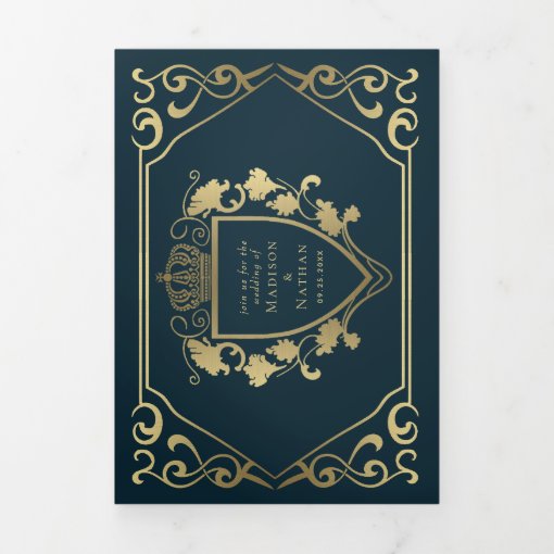 Royal Medieval Fantasy Monogram Wedding Invitation | Zazzle