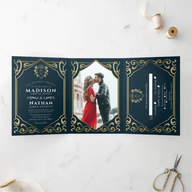 Royal Medieval Fantasy Monogram Wedding Invitation | Zazzle