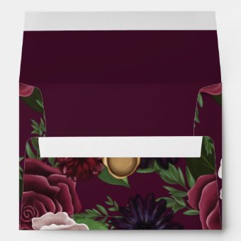 Royal Medieval Fantasy Plum Floral Wedding Seal Envelope | Zazzle