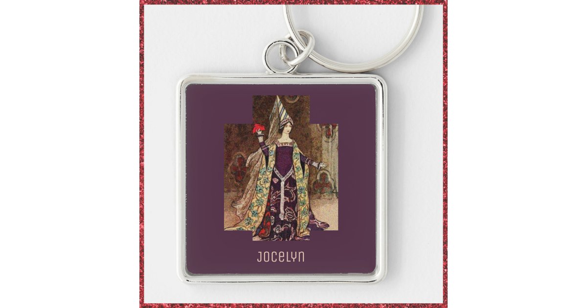 Royal Medieval Lady Keychain | Zazzle