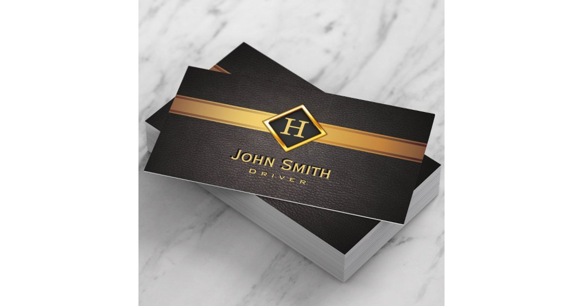Royal Monogram Gold Label Driver Business Card | Zazzle