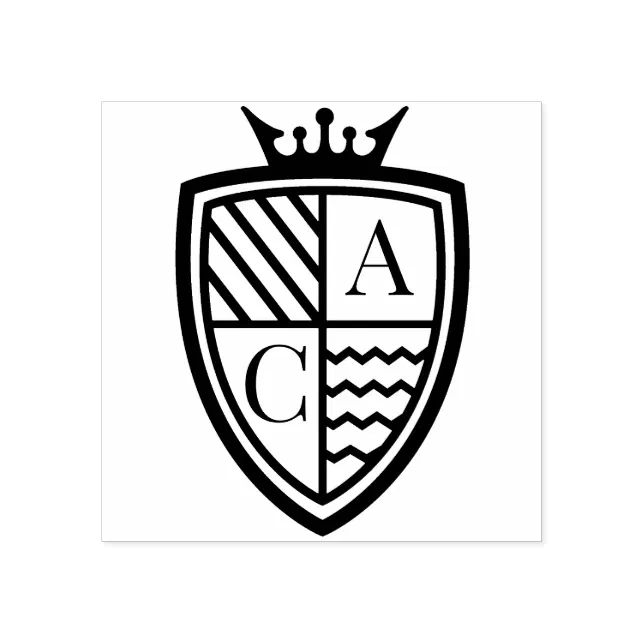 Royal Muse Medieval Crown Monogram Crest Wedding Rubber Stamp | Zazzle