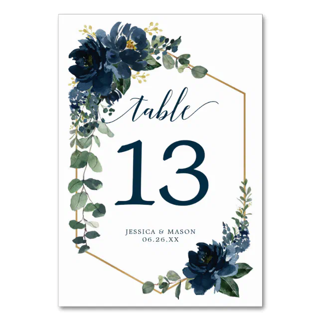 Royal Navy Wedding Table Numbers Double Sided | Zazzle