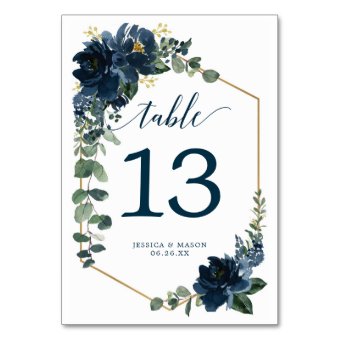 Royal Navy Wedding Table Numbers Double Sided | Zazzle