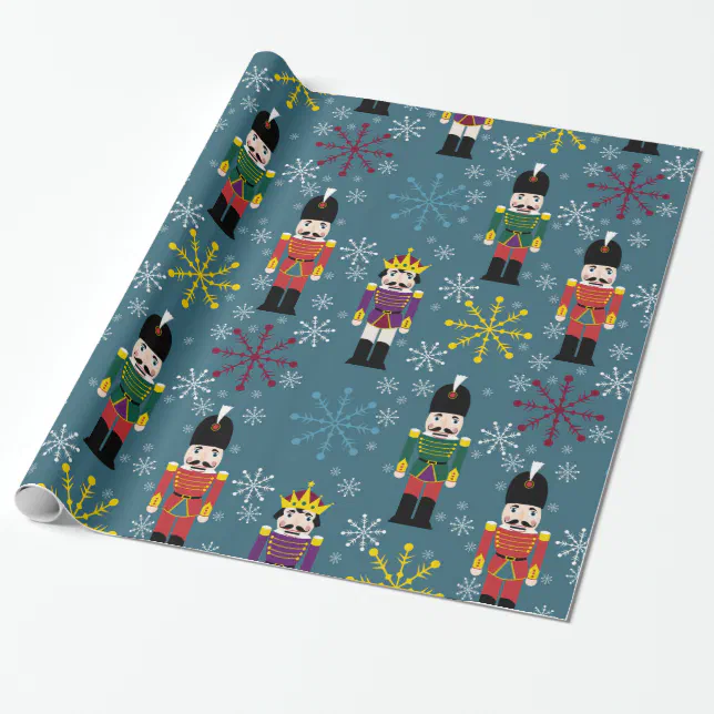 Royal Nutcracker Gift Wrap, Blue Wrapping Paper | Zazzle