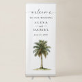 Royal Palm Tree Tropical Wedding Welcome Retractable Banner | Zazzle
