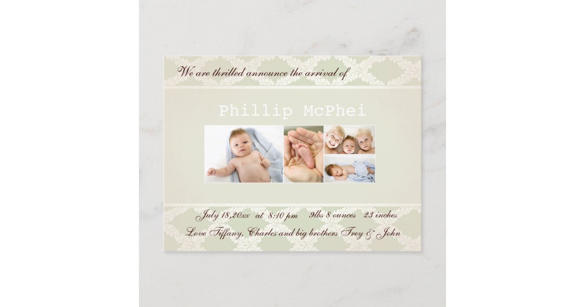 Royal Photo Birth Announcement | Zazzle