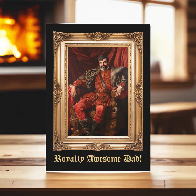 Royal Portrait Custom Personalized Photo Ornate Card | Zazzle