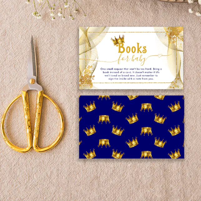 Royal Prince Baby Shower Books For Baby Ticket Enclosure Card | Zazzle