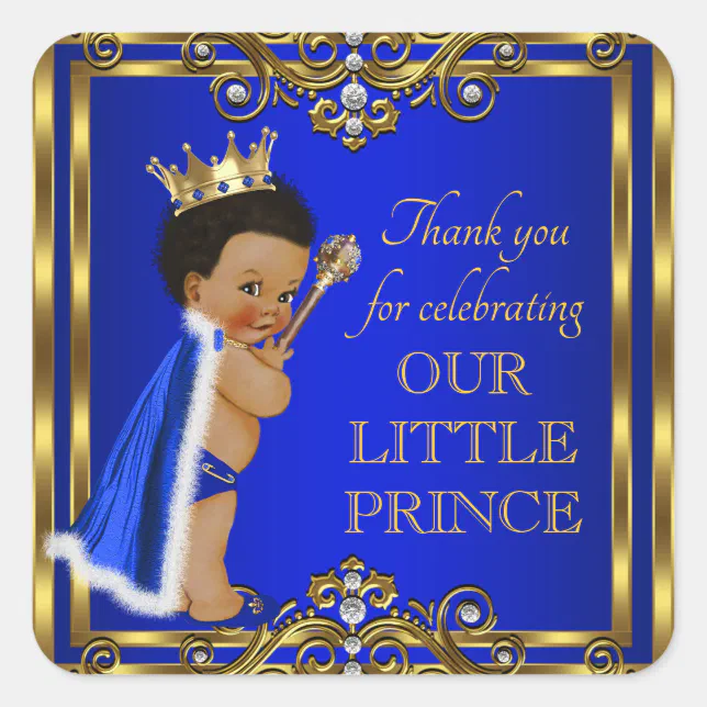Royal Prince Baby Shower Favor Stickers | Zazzle