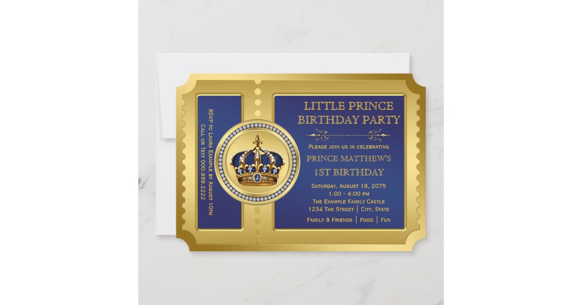 Royal Prince Birthday Party Invitation | Zazzle