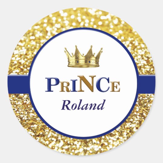 Royal prince stickers in blue and gold | Zazzle.com
