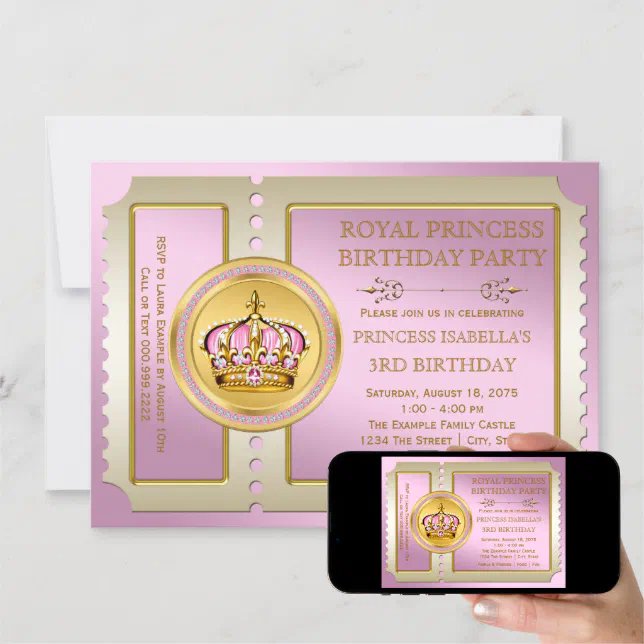Royal Princess Birthday Party Invitation | Zazzle
