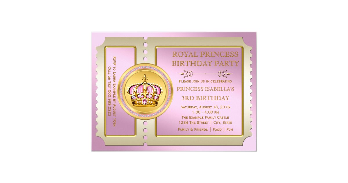 Royal Princess Birthday Party Invitation | Zazzle.com