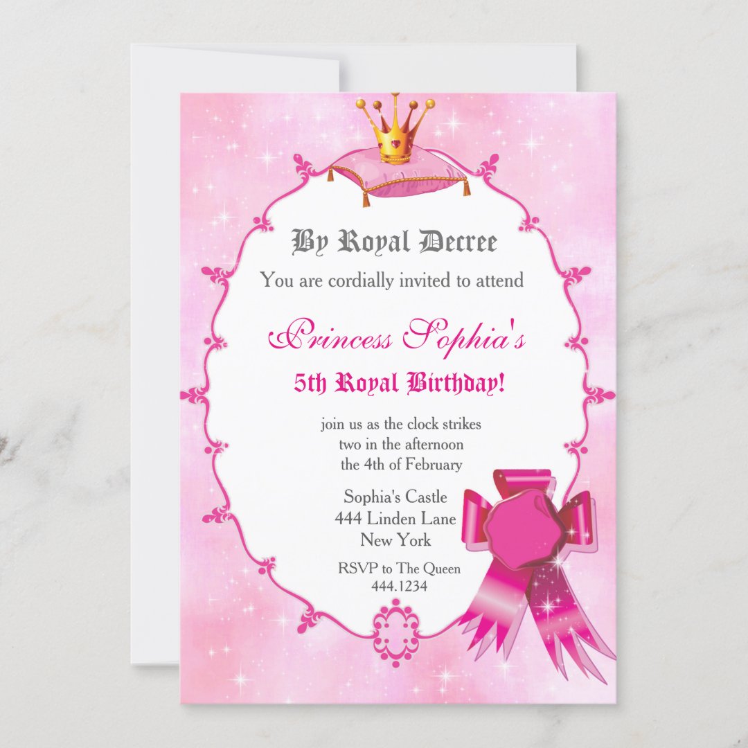 Royal Princess Birthday Party Invitation | Zazzle