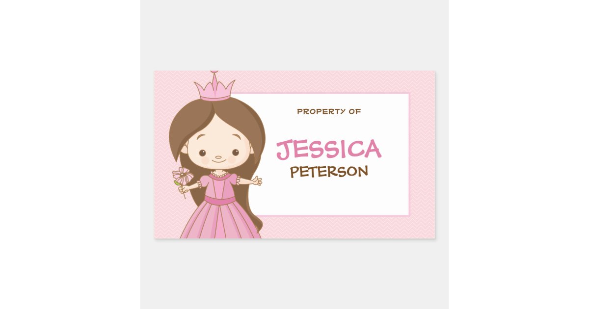 Royal Princess Book Label / Gift Tag Sticker | Zazzle