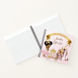 Royal Princess Castle Carriage Pink Gold Girl Notebook | Zazzle