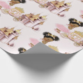 Royal Princess Castle Carriage Pink Gold Girl Wrapping Paper | Zazzle