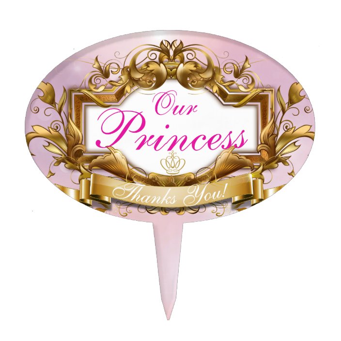 Royal Princess Pink Baby Shower Oval Cake Topper | Zazzle.com