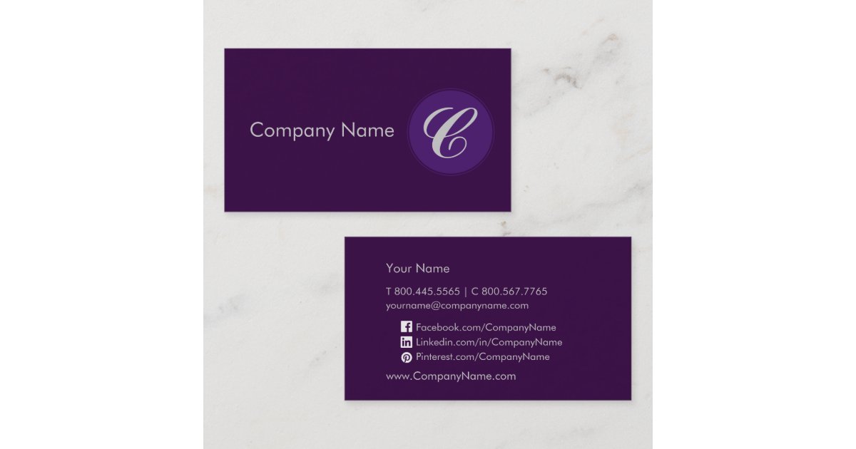 Royal Purple Business Card | Zazzle