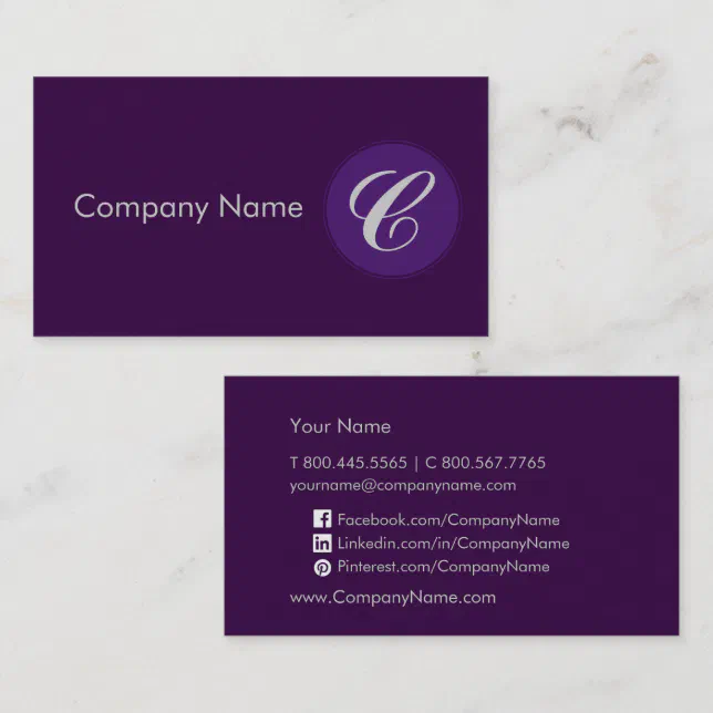 Royal Purple Business Card | Zazzle