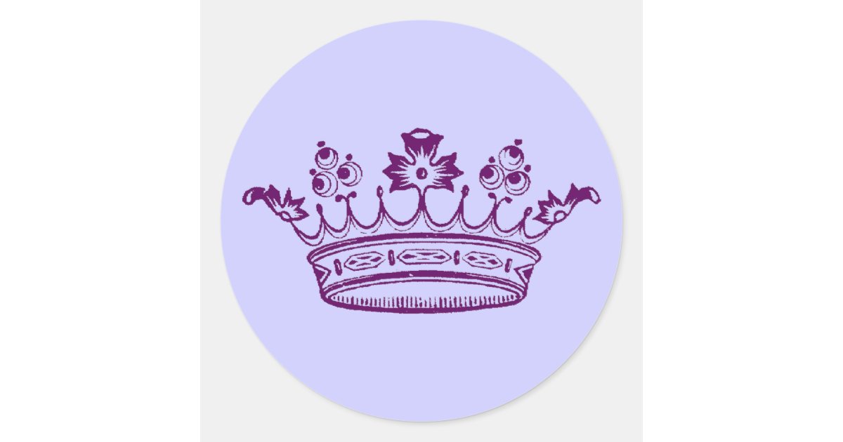 Royal Purple Crown Classic Round Sticker | Zazzle