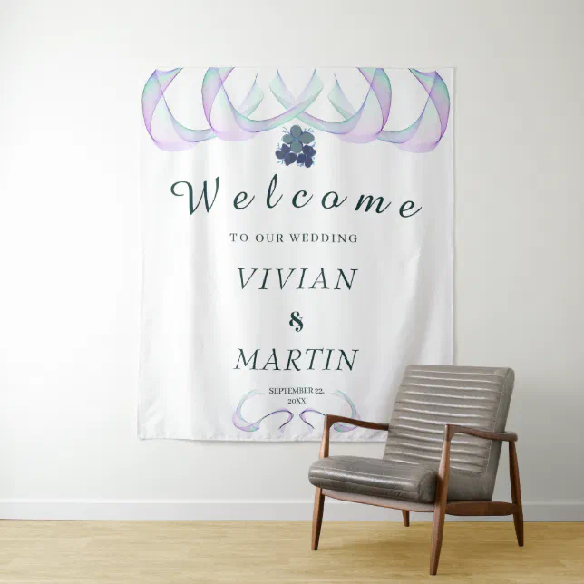 Royal Purple Faith Mini Floral Wedding Backdrop | Zazzle