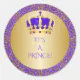 Royal Purple & Gold Little Prince Crown Classic Round Sticker | Zazzle