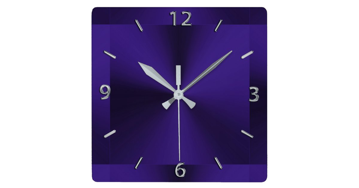 Royal Purple Modern Metallic Clock | Zazzle