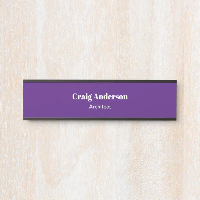 Royal Purple Professional Plain Modern Elegant Door Sign | Zazzle