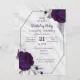 royal purple silver floral geometric birthday invitation | Zazzle