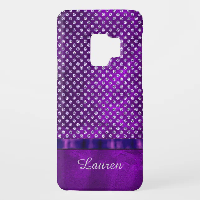 Royal Purple Silver Gem Personalized Case-Mate Samsung Galaxy Case | Zazzle