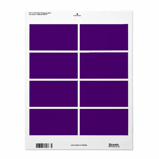 Royal purple (solid color) label | Zazzle