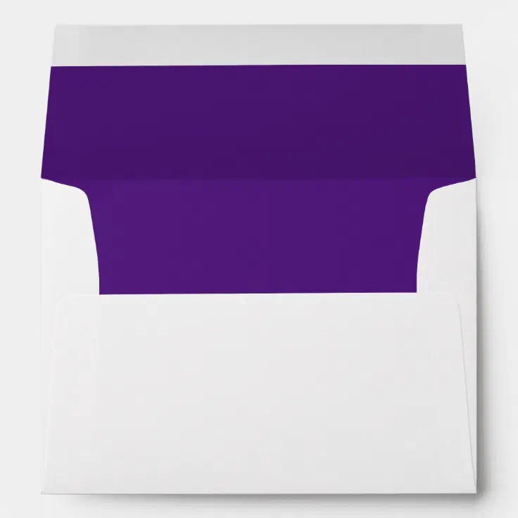 Royal Purple Trim Script Return Address Mailing Envelope | Zazzle