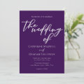 Royal Purple Typography Evening Wedding Invitation | Zazzle
