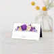 Royal Purple Violet Gold Floral Botanical Wedding Place Card | Zazzle