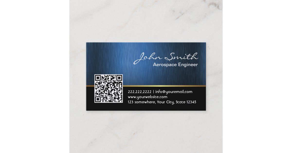 Royal QR code Aerospace Engineer Business Card | Zazzle