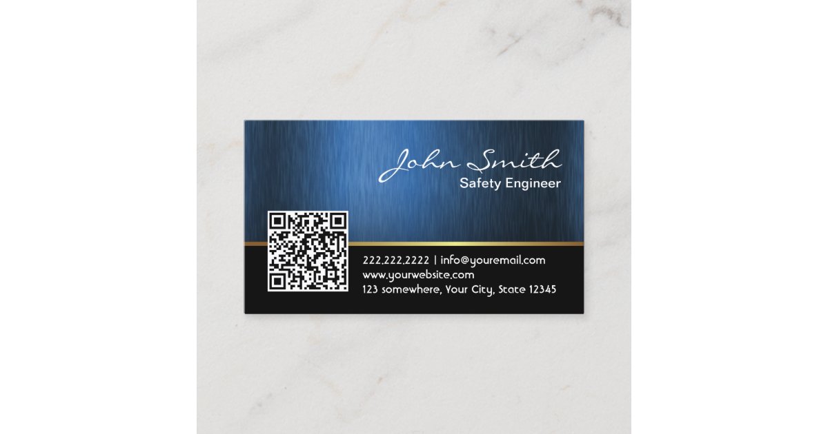 Royal QR code Safety Engineer Business Card | Zazzle