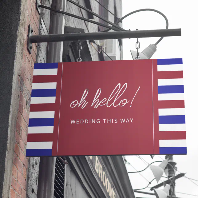 Royal Red and Blue Wedding Theme Welcome sign | Zazzle