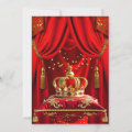 Royal Red Gold Queen Crown Birthday Party Invitation | Zazzle