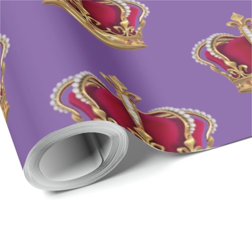 Royal Red Little Prince Crown Wrapping Paper | Zazzle