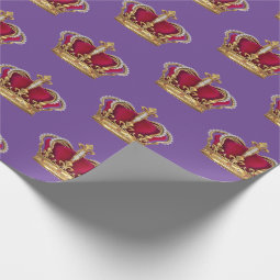Royal Red Little Prince Crown Wrapping Paper | Zazzle