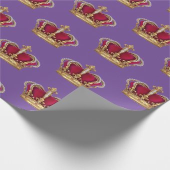 Royal Red Little Prince Crown Wrapping Paper | Zazzle