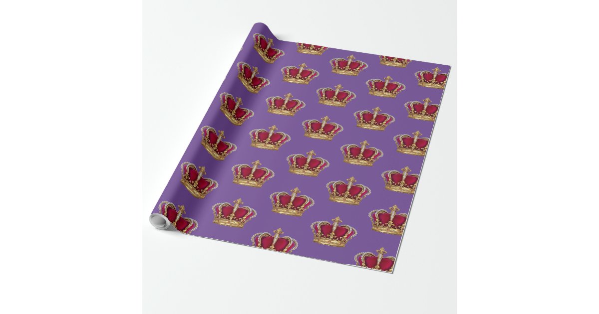 Royal Red Little Prince Crown Wrapping Paper | Zazzle