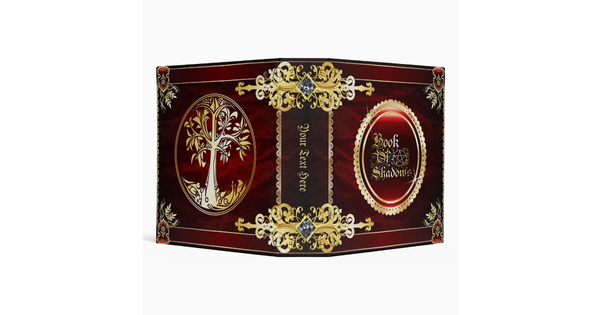 Royal Red Medieval Witchcraft Book Of Shadows 3 Ring Binder | Zazzle
