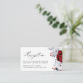 Royal Red White Silver Metallic Floral Wedding Enclosure Card | Zazzle