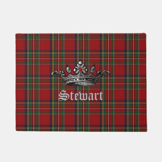 Royal Stewart Crown Personalized Door Mat | Zazzle.com