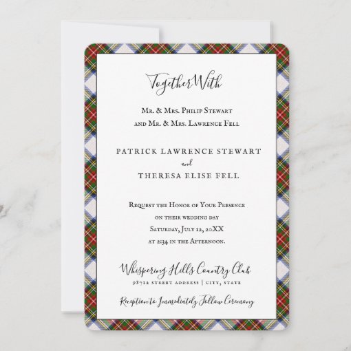 Royal Stewart Dress Clan Tartan Scottish Plaid Invitation | Zazzle