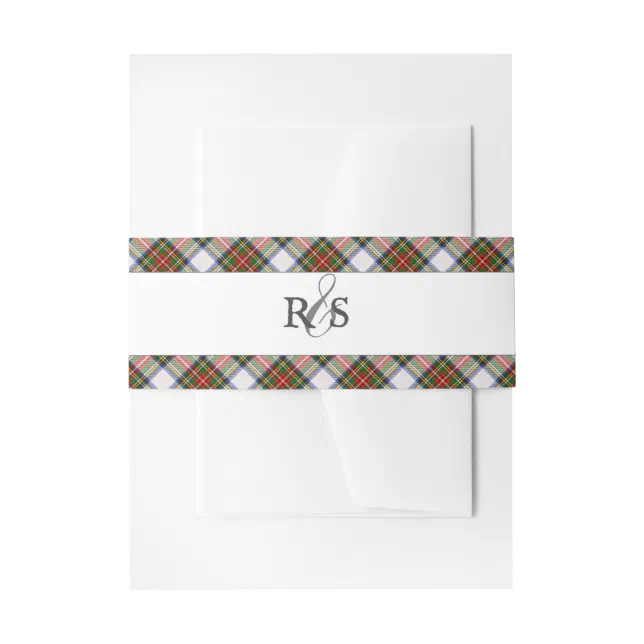 Royal Stewart Dress Clan Tartan Scottish Plaid Invitation Belly Band ...